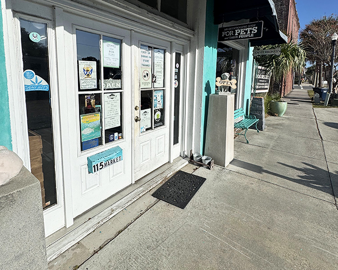 Even the pets get special treatment in Apalachicola, where this turquoise-trimmed shop proves small-town America still values four-legged family members.