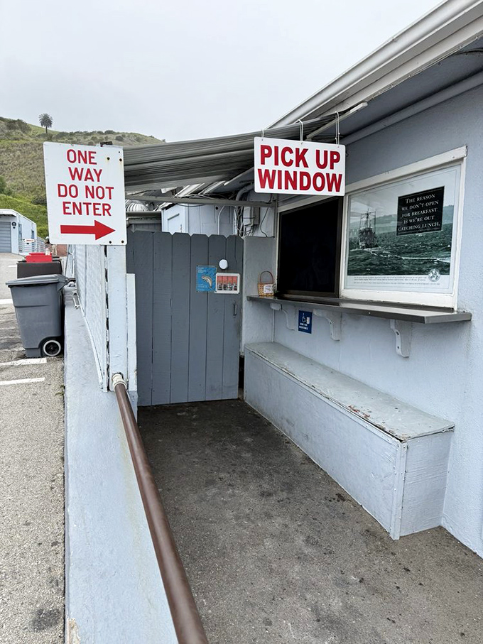 The pick-up window &ndash; where seafood dreams come true without even leaving your car. Efficiency never tasted so good.