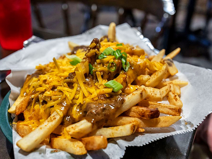 Poutine gets the Hungarian treatment with crispy fries, savory gravy, melted cheese, and green onions&mdash;a beautiful mess worth every napkin.