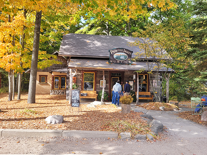 Primitive Images rustic shop embodies northern Michigan charm, nestled perfectly among the trees that made this route famous.