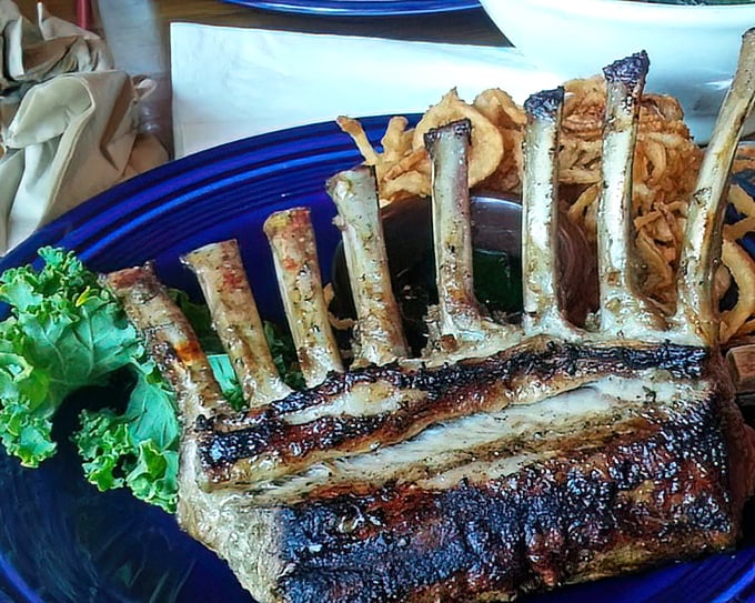 A rack of lamb that's dressed for success. Those perfectly aligned bones stand at attention like they know they're the star attraction.