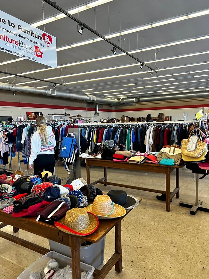 Hat trick! The clothing section extends beyond furniture to offer accessories, apparel, and enough options to refresh your entire wardrobe.
