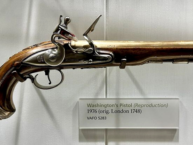 Washington's pistol (reproduction) reminds us that before he was the face on our dollar bill, he was a flesh-and-blood commander with real weapons.