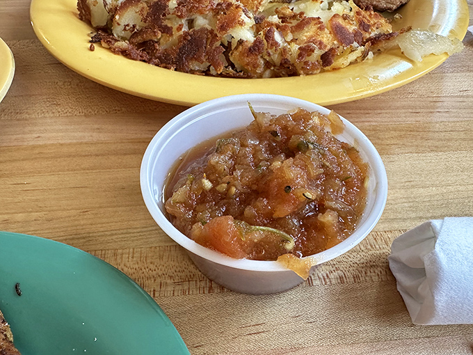 House-made salsa that strikes the perfect balance between chunky and smooth&mdash;the supporting actor that steals every breakfast scene.