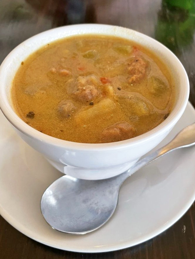 A proper soup is like a warm hug in a bowl. This sausage and potato version would make any grandmother nod in approval.