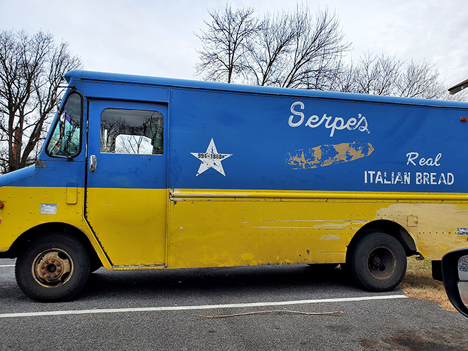The blue and yellow Serpe's delivery truck &ndash; Delaware's most welcome sight since sliced bread, which, coincidentally, they also make perfectly.