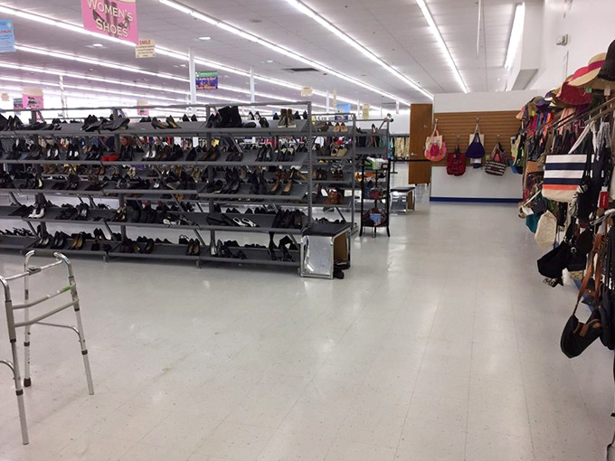 Shoe paradise stretches as far as the eye can see. Cinderella would have saved herself a lot of trouble here.