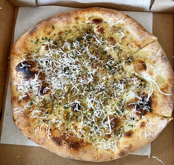 The Small Clam Pie: a coastal twist that proves pizza boundaries are meant to be pushed.