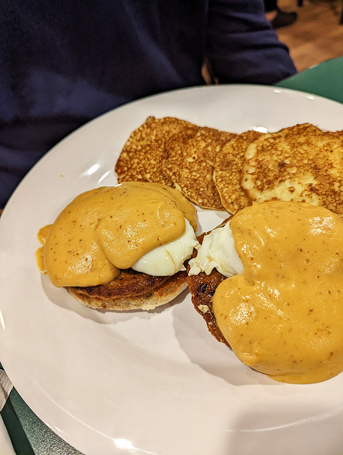 Eggs Benedict with attitude&mdash;those perfectly poached eggs swimming in hollandaise look like they're worth the wait.