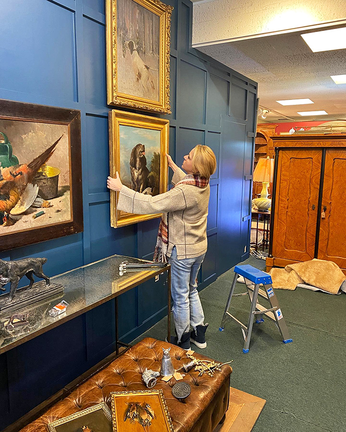 The art of display is itself an art form. Each painting finds its perfect position on walls designed to showcase centuries of creative expression.