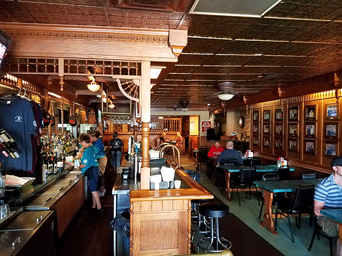 The dining room balances rustic charm with practical comfort. These tables have heard every variation of "This is the best steak I've ever had."