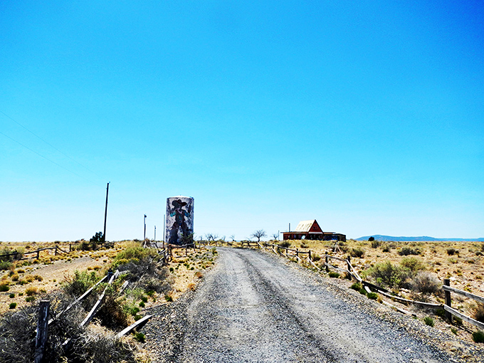 Skeletal remains of civilization create their own haunting beauty against Arizona's eternally patient blue sky backdrop.