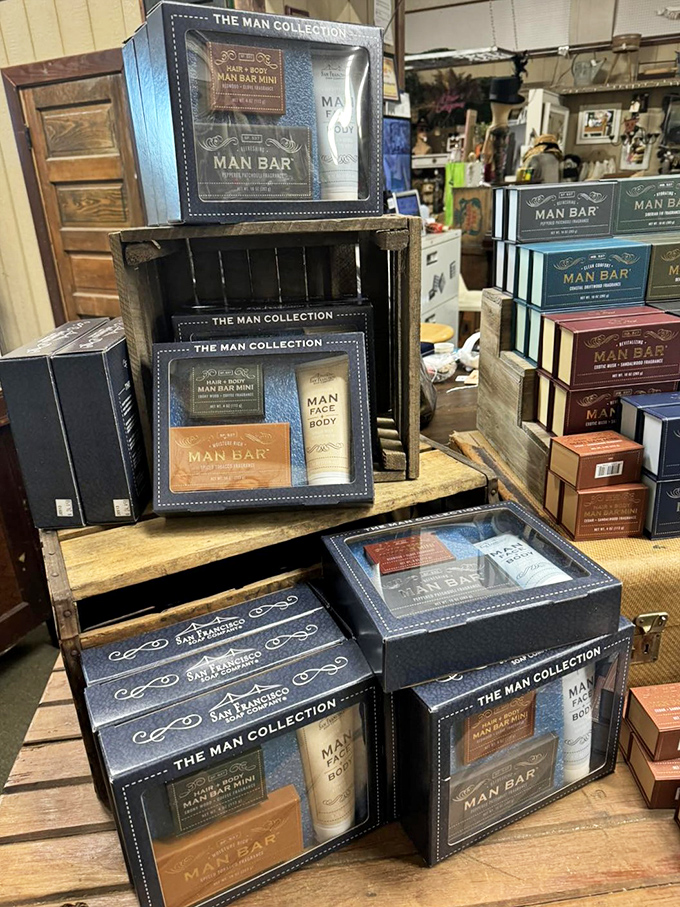 "The Man Collection"&mdash;because apparently men need special soap too. These vintage-inspired grooming kits would make Ron Swanson proud.