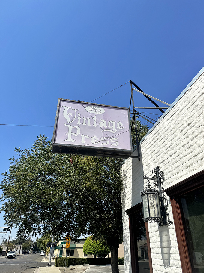 The Vintage Press sign hints at culinary treasures within&mdash;like finding a Michelin-worthy experience without the Bay Area traffic headaches.