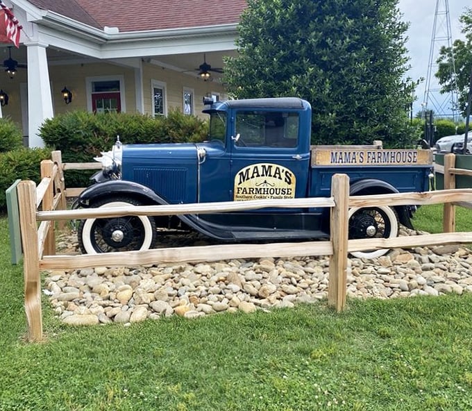 The vintage blue truck out front isn't just decoration&mdash;it's a time machine to when food was simple, honest, and didn't need fancy names.