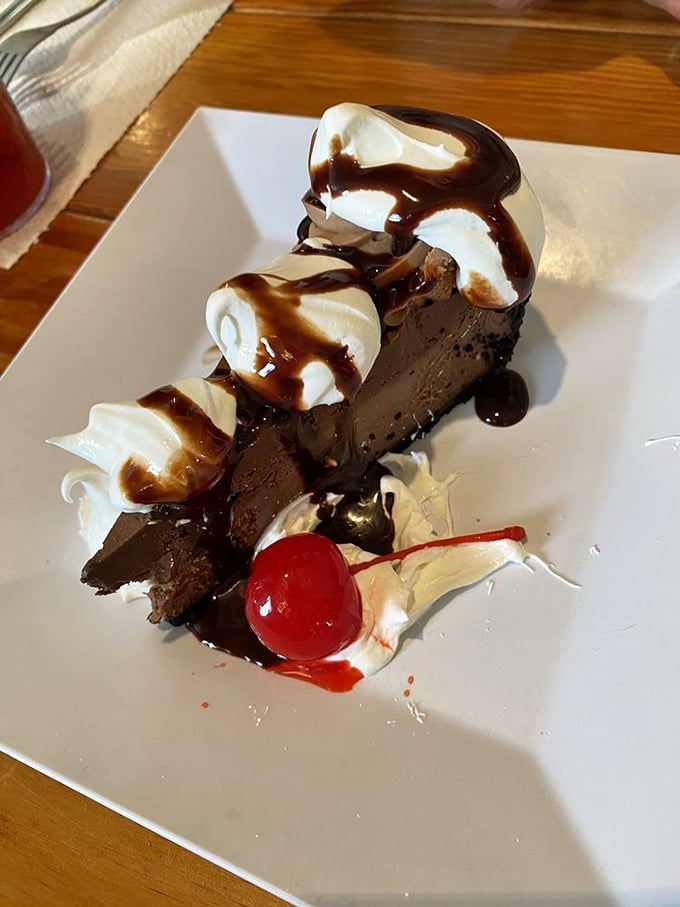 This chocolate dessert isn't just the final act of your meal&mdash;it's the standing ovation, complete with whipped cream applause and a cherry encore.