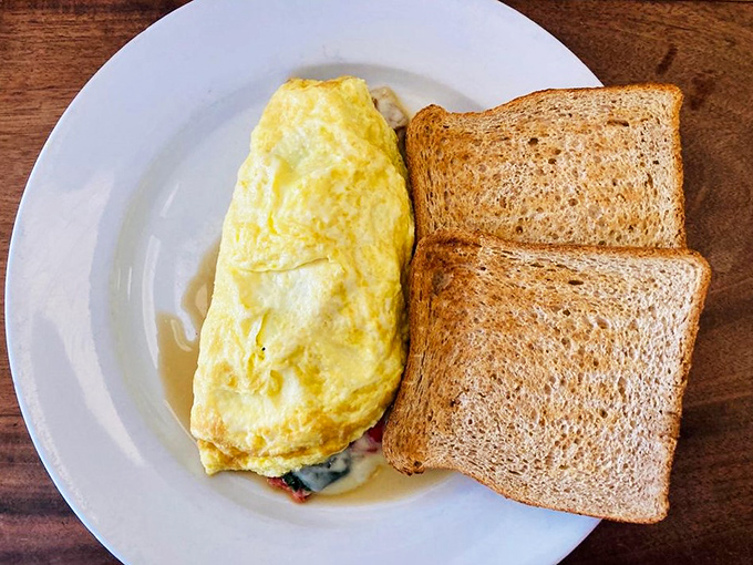 A simple omelet done right reminds you why breakfast remains America's most democratic meal.