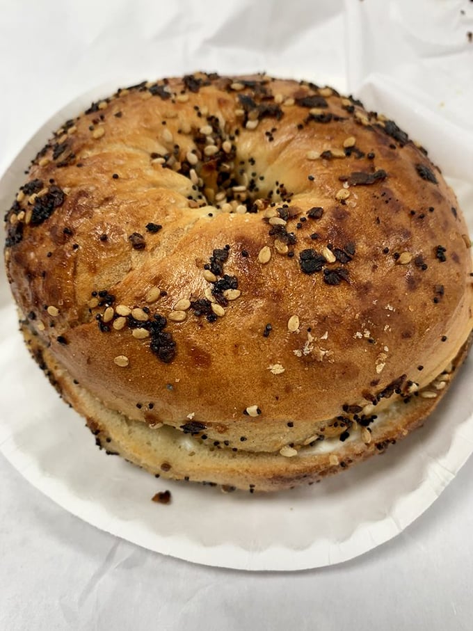 This isn't just any bagel&mdash;it's what other bagels aspire to be when they grow up. Those seeds aren't decoration; they're flavor confetti.
