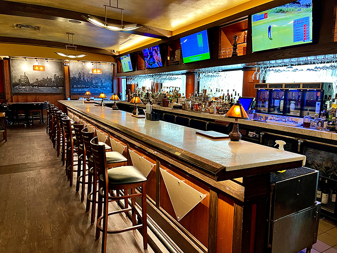 A bar that invites you to linger, whether you're celebrating a Braves win or drowning sorrows after their inevitable playoff heartbreak.