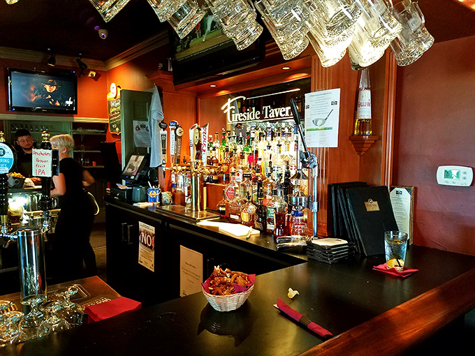 The bar at Fireside Tavern&mdash;where strangers become friends and friends become regulars over perfectly poured libations.