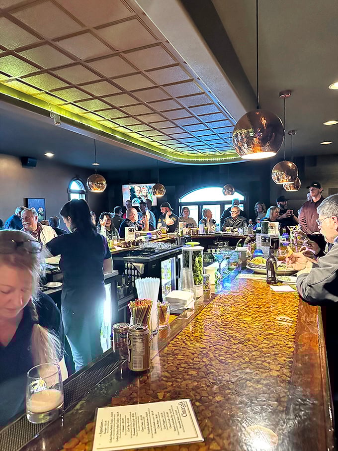 The bar at Cimaroli's—where strangers become friends, friends become family, and everyone becomes an expert on the Packers' season prospects.
