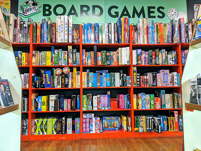 The board game section stands ready to rescue family gatherings from the tyranny of smartphones with actual face-to-face interaction.