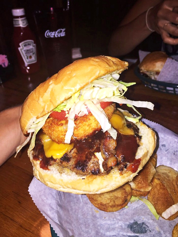 "Float like a butterfly, sting like a bee"&mdash;this burger would make Ali proud. Topped with a crispy onion ring and coleslaw, it's both elegant and powerful.