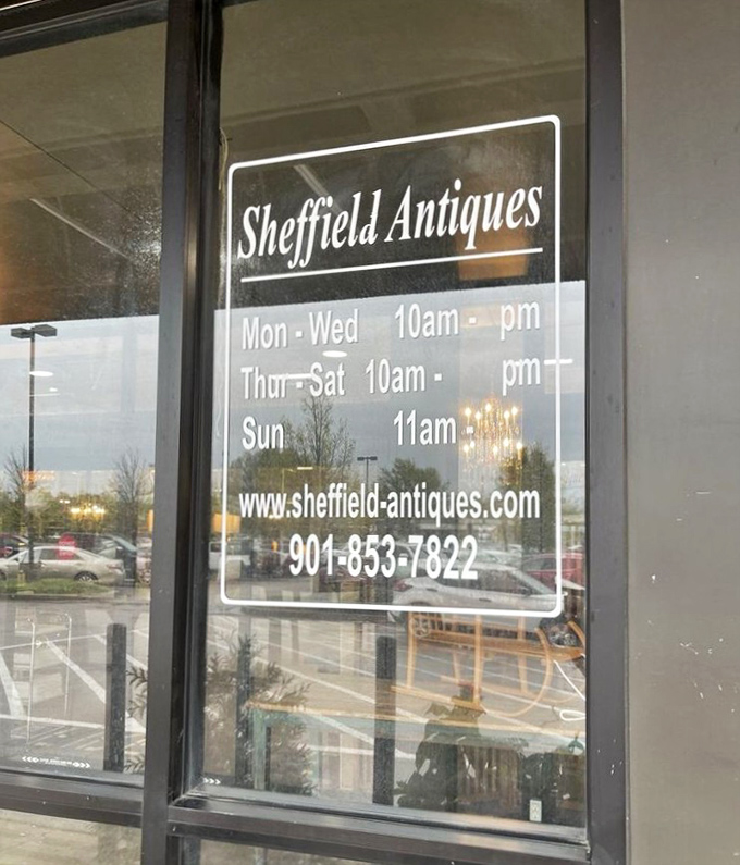 The hours posted on the door are your gateway to time travel &ndash; plan accordingly for maximum antiquing adventures.