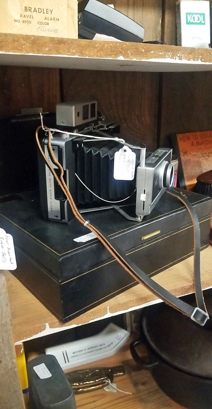 Photography buffs, rejoice! This vintage camera with its accordion-style bellows reminds us that great photos existed long before Instagram filters.