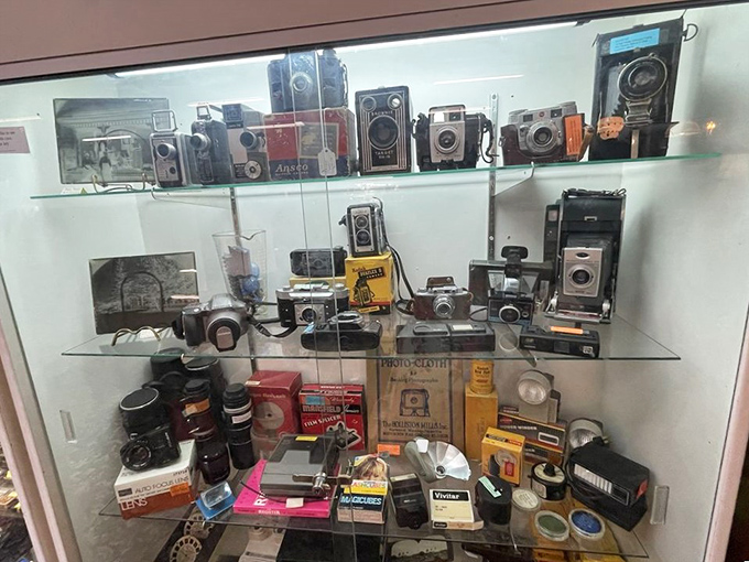 Cameras that captured someone's wedding day in 1952 now sit in silent retirement, their mechanical hearts still yearning for one more shot.