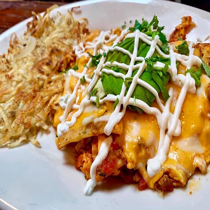 Chilaquiles that could cure any hangover &ndash; a mountain of tortilla chips, cheese, and sauce that's basically breakfast therapy on a plate.
