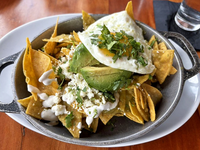 Chilaquiles that bridge cultures and satisfy cravings&mdash;topped with an egg that's just waiting for its Instagram moment.