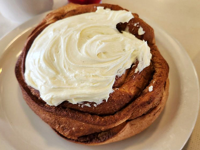 This cinnamon roll isn't playing around&mdash;it means business. That cream cheese frosting is making a statement that your diet plan can't ignore.