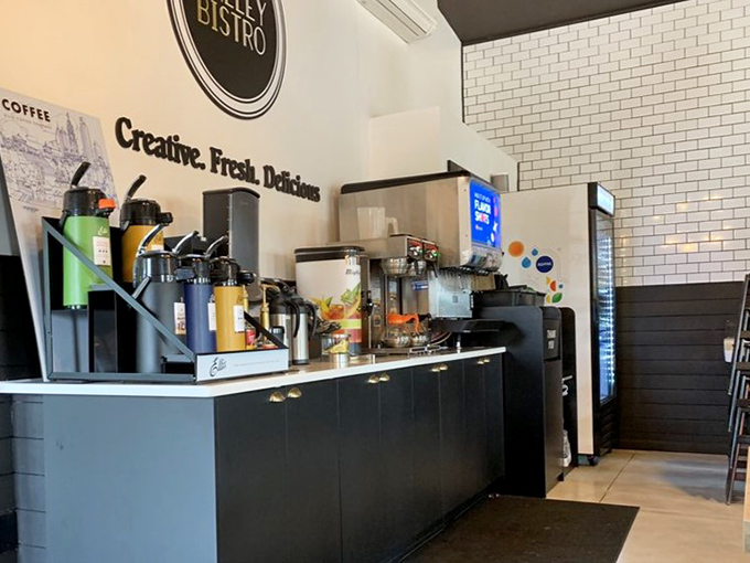 Coffee station armed and ready for morning battles, because no great breakfast adventure begins without proper caffeination.