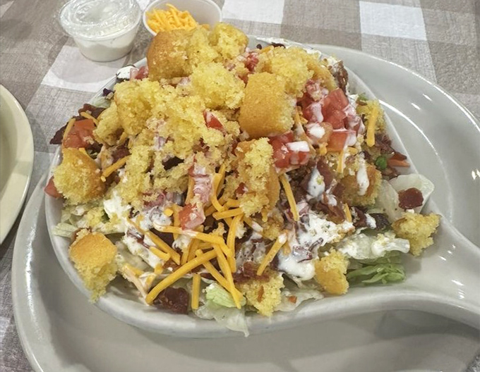 This isn't just a salad&mdash;it's a cornbread-topped mountain of textures and flavors that makes eating vegetables feel like cheating on your diet. 