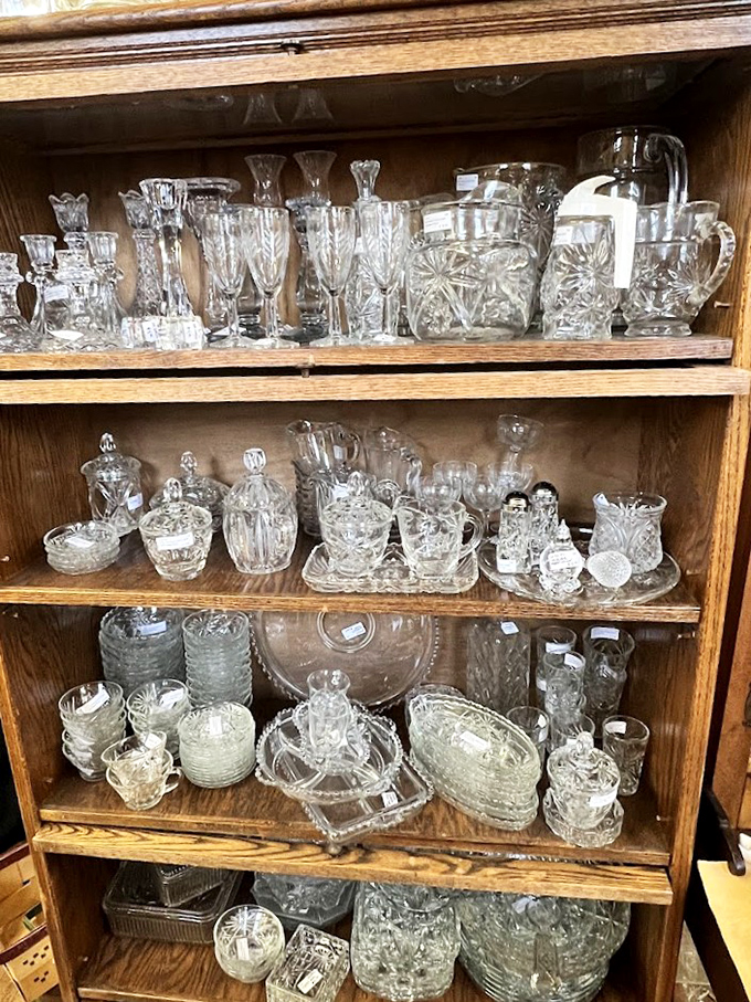 Crystal clear evidence of craftsmanship from another era. These intricate cut-glass pieces elevate everyday drinking into an exercise in elegance and nostalgia.