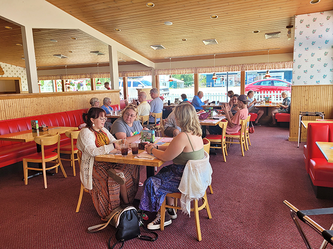 Happy customers discovering why The Cherry Hut has earned its reputation as a true Michigan treasure.
