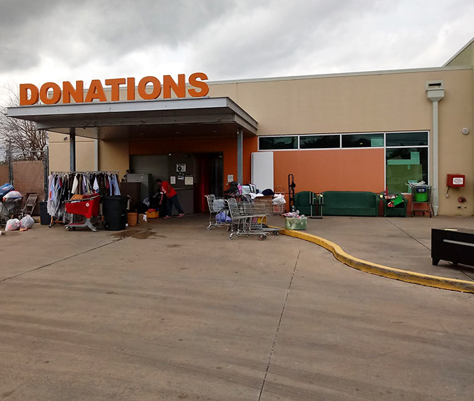The donations area bustles with activity as items begin their journey to new homes. What looks like clutter to some is potential inventory gold to thrift store aficionados.