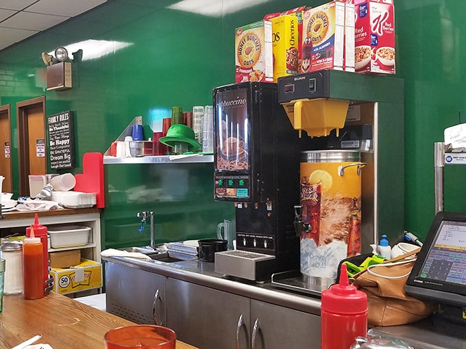 Even the drink station keeps it real&mdash;no artisanal sodas or small-batch kombucha here, just the classics that have been washing down great sandwiches for generations.