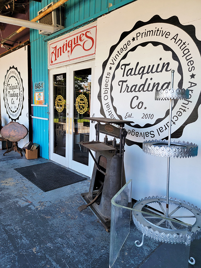 The entrance beckons with promises of "Vintage," "Primitive," and "Antiques" &ndash; the holy trinity of treasure hunting in Tallahassee.
