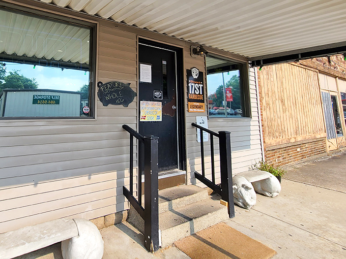 The entrance to barbecue paradise&mdash;where the only password required is an empty stomach and an appreciation for smoke.