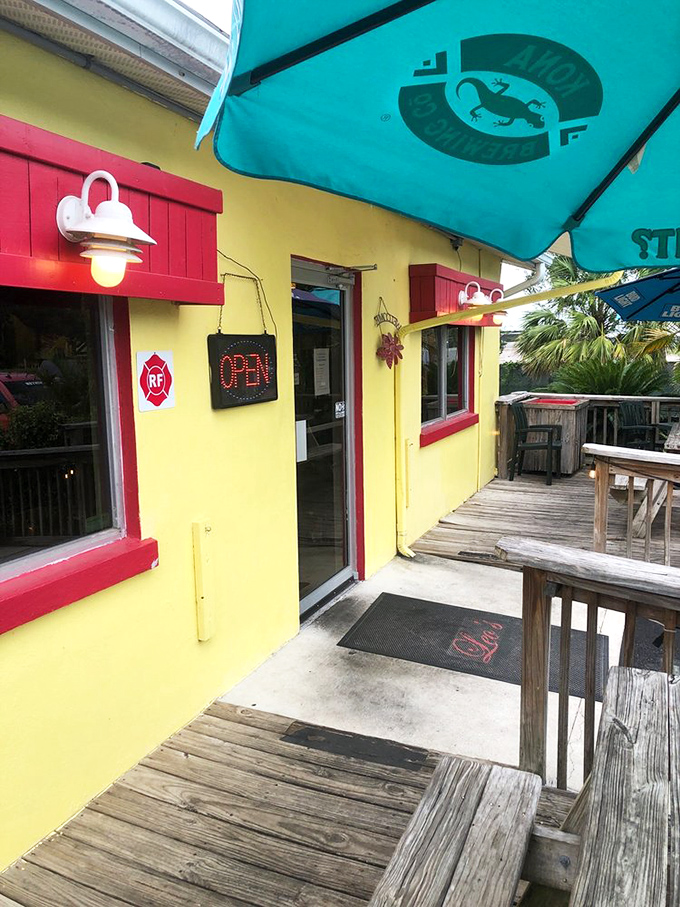 The side entrance with its teal umbrella and wooden deck feels like entering a friend's beach house &ndash; if that friend happened to make incredible breakfasts.