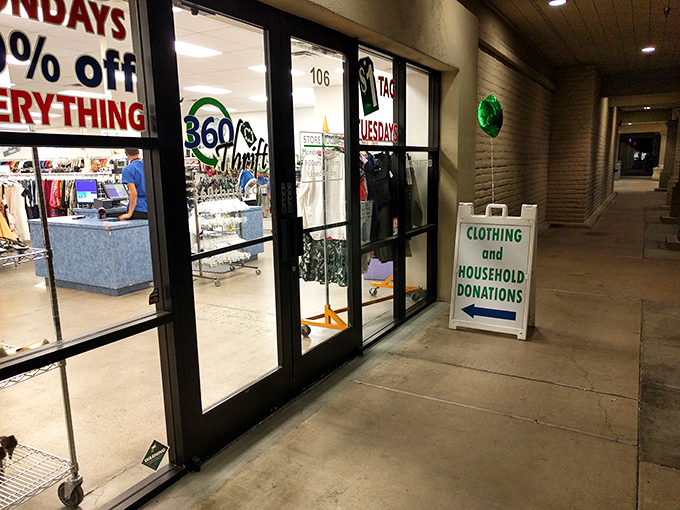 The entrance beckons with promises of retail adventure and wallet-friendly discoveries just beyond those glass doors.