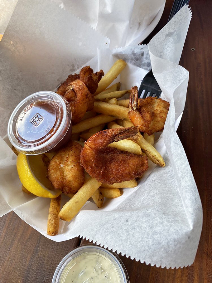 Fried shrimp so perfectly golden and plump they make you wonder why you ever waste time eating anything else.