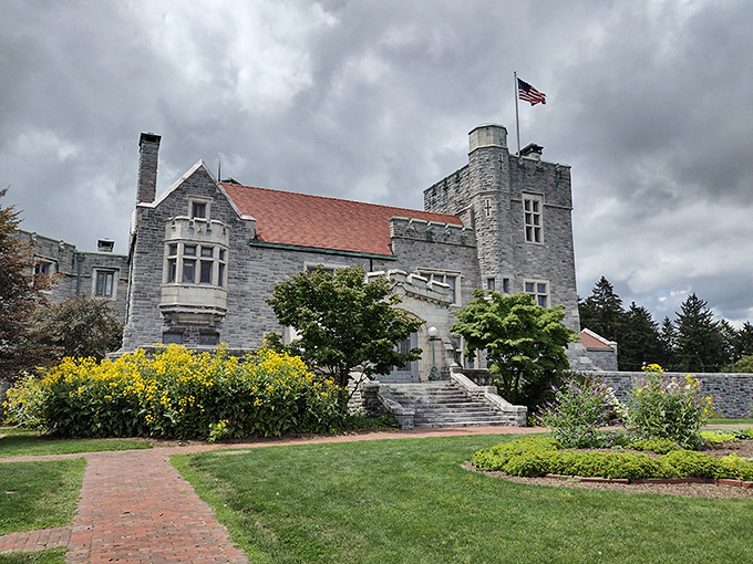 Storm clouds gather dramatically behind Glamorgan Castle, as if Mother Nature herself is providing the perfect Gothic ambiance for this architectural treasure.