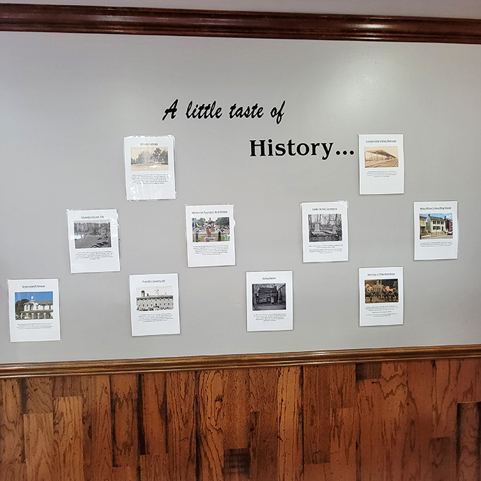 A little taste of History... wall reminds us that in Chambersburg, breakfast comes with a side of local heritage.