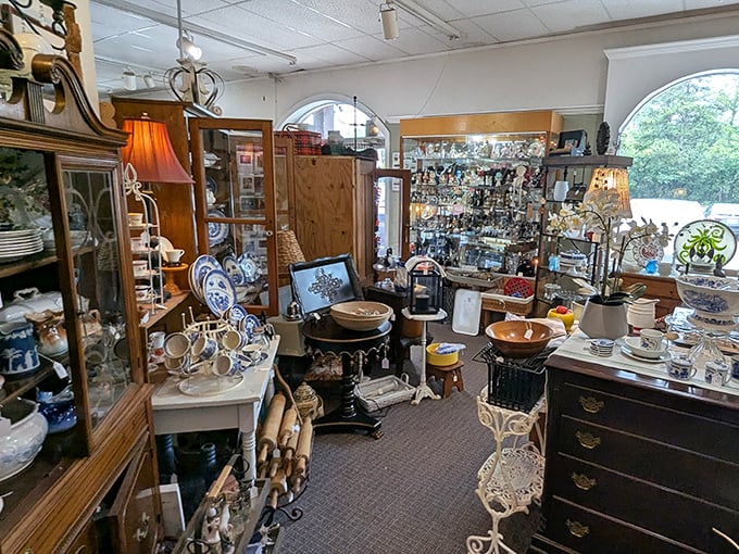 A room where porcelain meets brass meets wood&mdash;creating the perfect storm of "I didn't know I needed that until right now."
