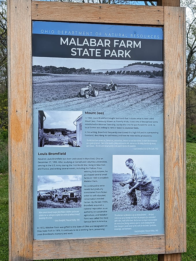 History lessons are better outdoors. This informative display tells Louis Bromfield's story without requiring you to sit at a desk.