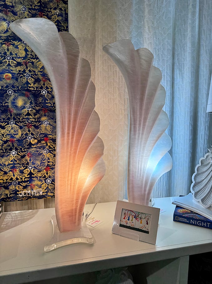 These translucent shell lamps transform light into something magical, proving that sometimes the most beautiful art is simply illumination itself.