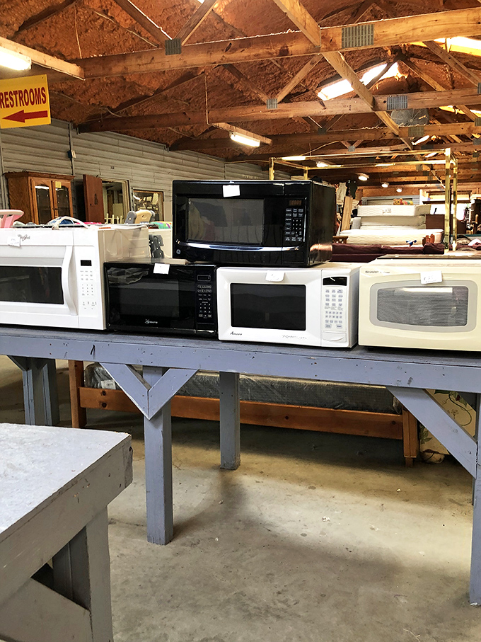 The microwave museum showcases the evolution of reheating technology. Perfect for college dorms or vacation cabins in need of quick-meal solutions.